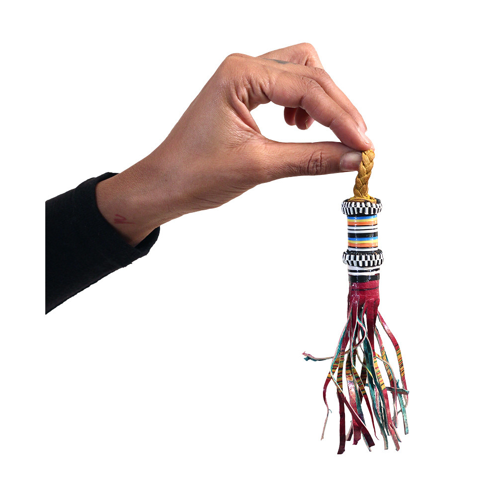 Set Of 12 Multistrand Leather Keychain from Burkina Faso - Africa Imports