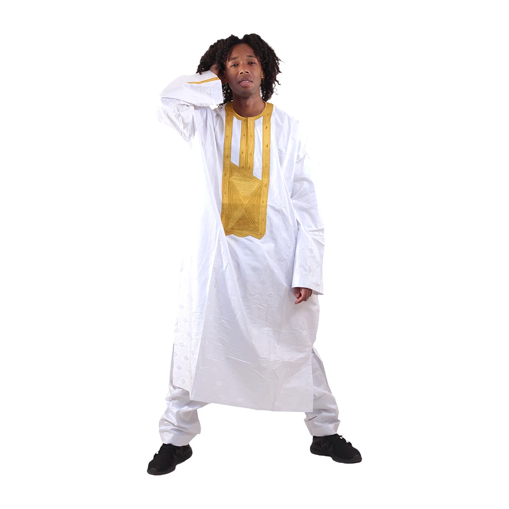 Long Embroidered Men's Brocade Fancy Pants Set - Africa Imports