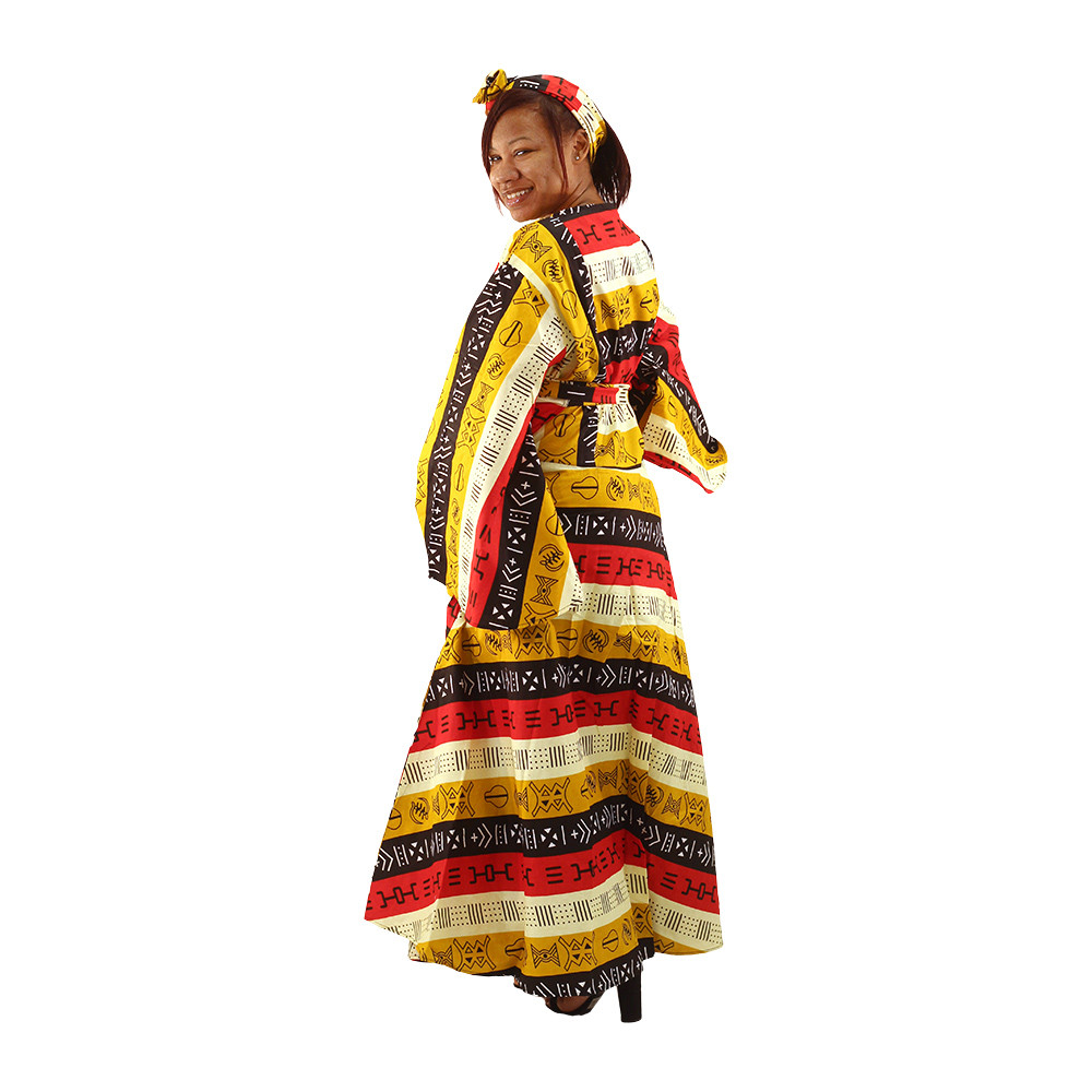 Ankara Print Hathi Wrap Dress - ONE SIZE - Africa Imports