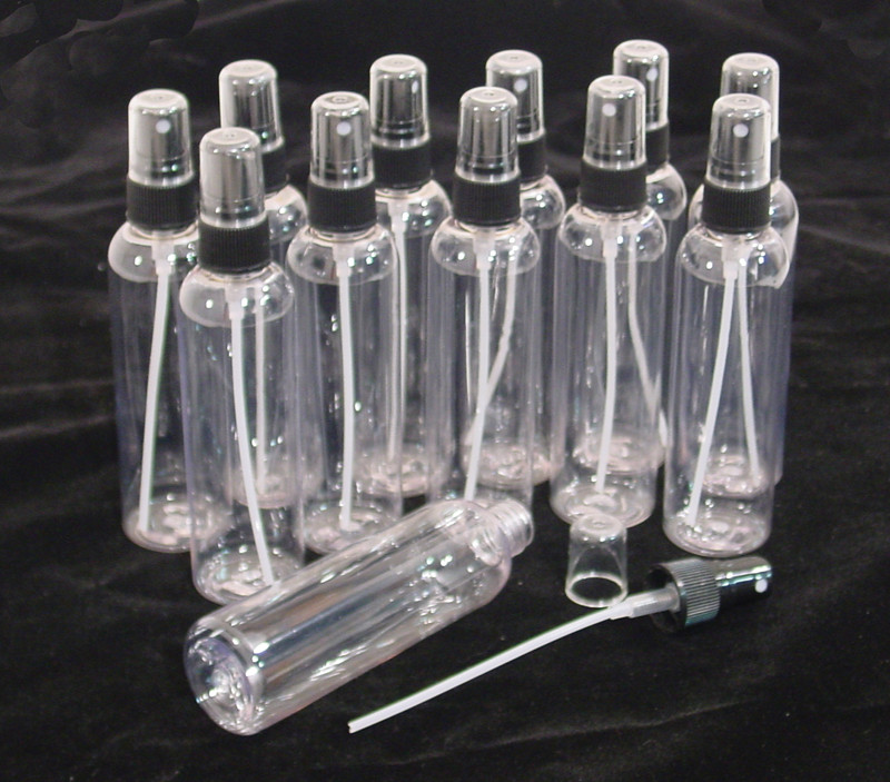 4 oz. Plastic Bottles w/Atomizer - 12 pk - Jars, Containers and Packaging