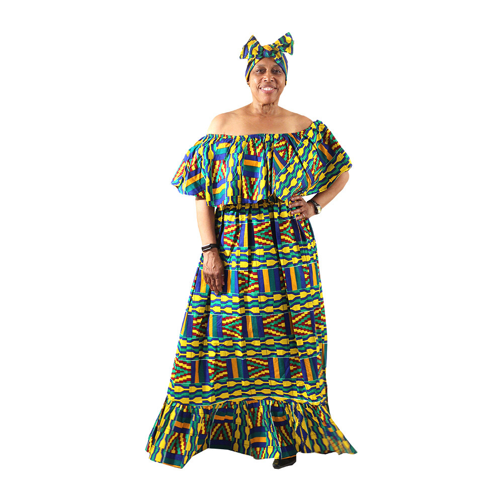 African Print Ruffled Smock - Africa Imports