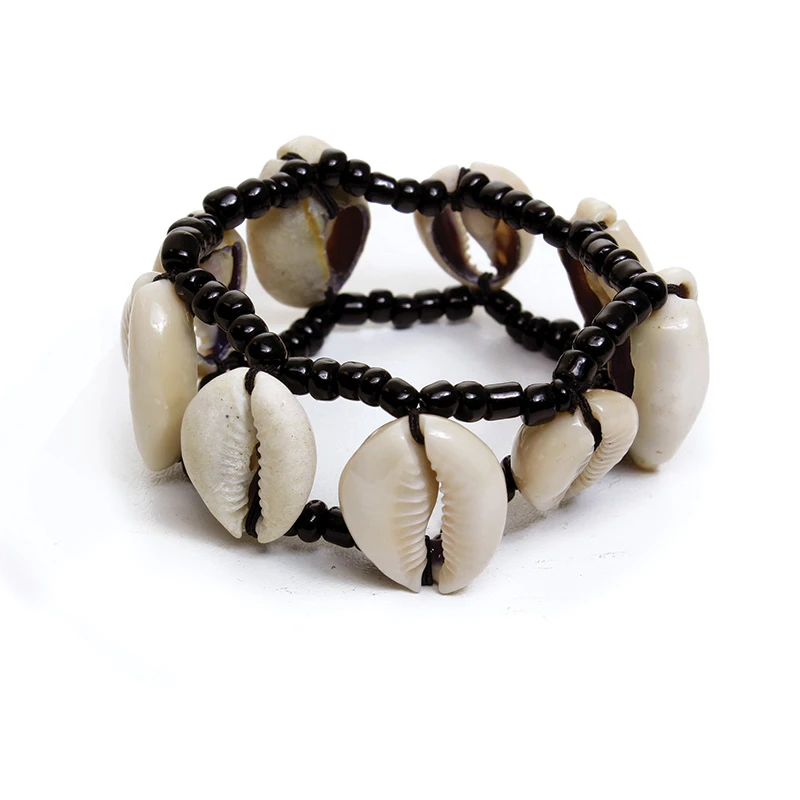 Cowrie Shell Bracelet: Black - Bracelets | Africa Imports