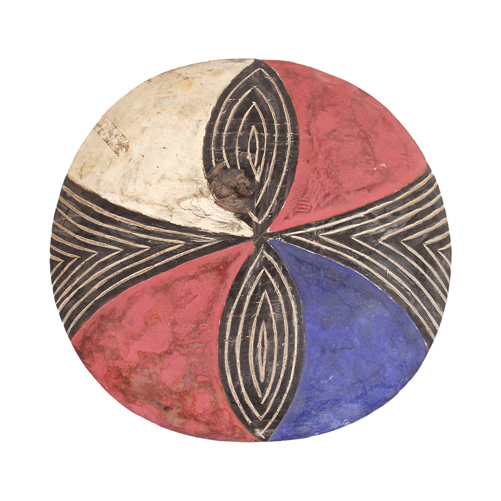 Large Painted Songye Shield - Animal Masks & Wood Carvings