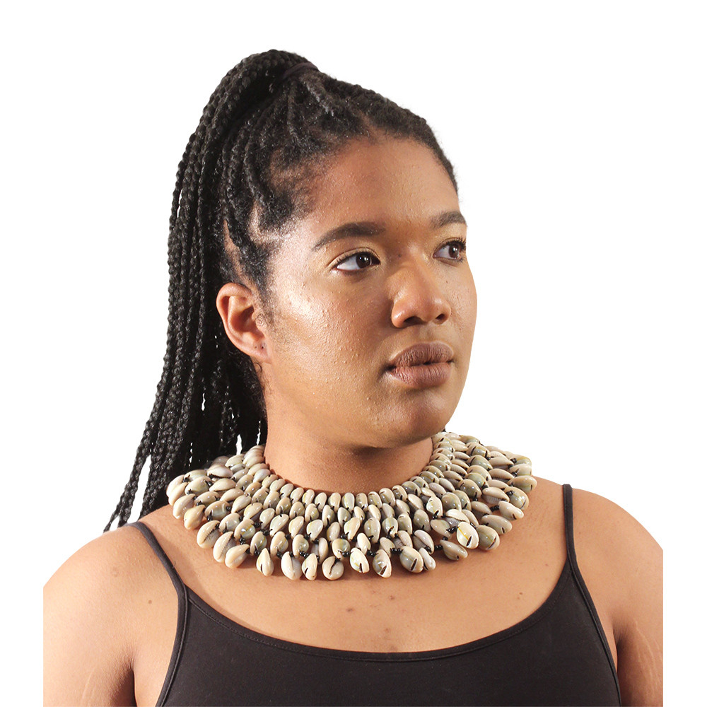 Kenyan Cowrie Shell Collar Necklace - Necklaces - African Jewelry ...