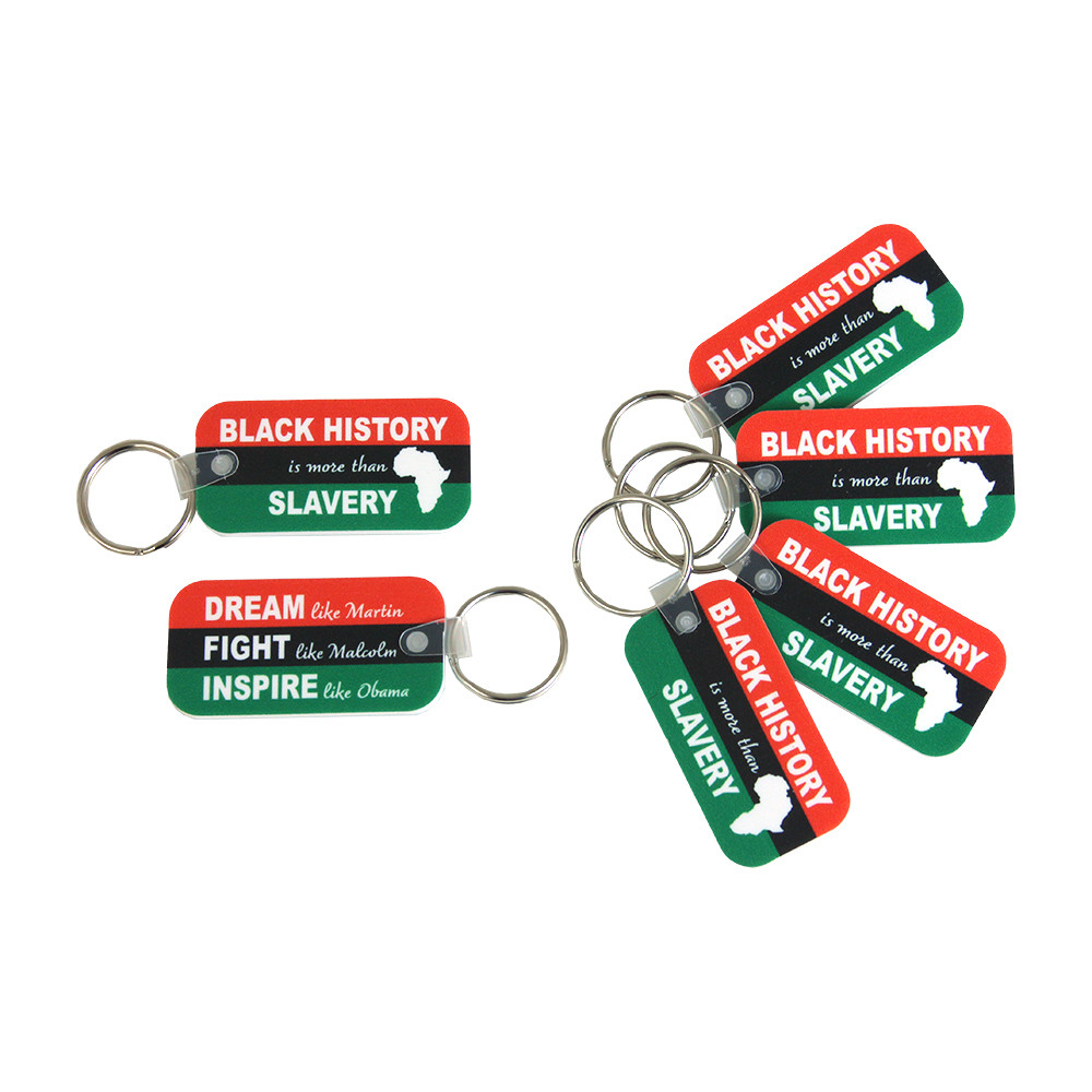 Set Of 6 Black History (Dream/Fight/Inspire) Key Chains - Africa Imports