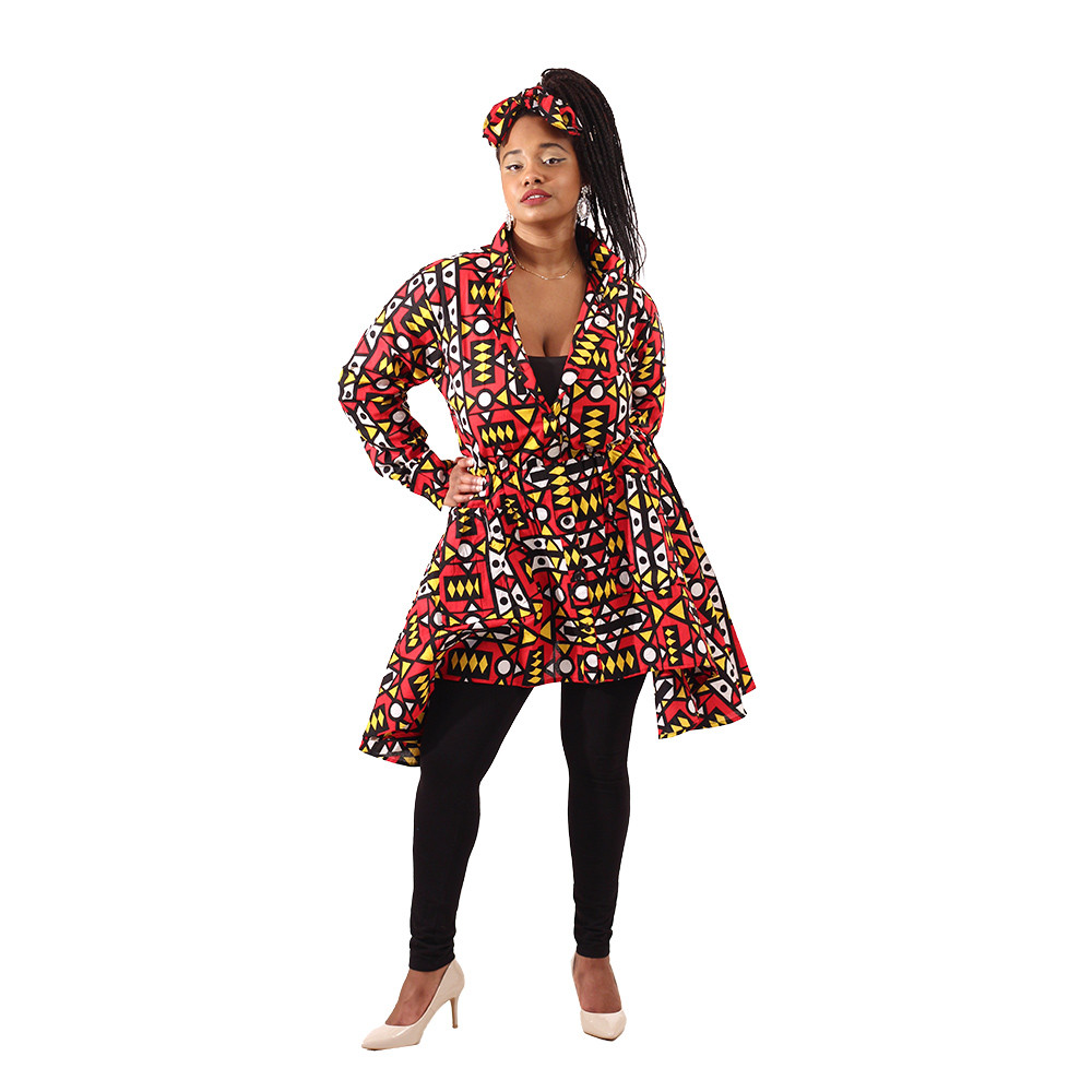 African Print Short Kimono - Africa Imports