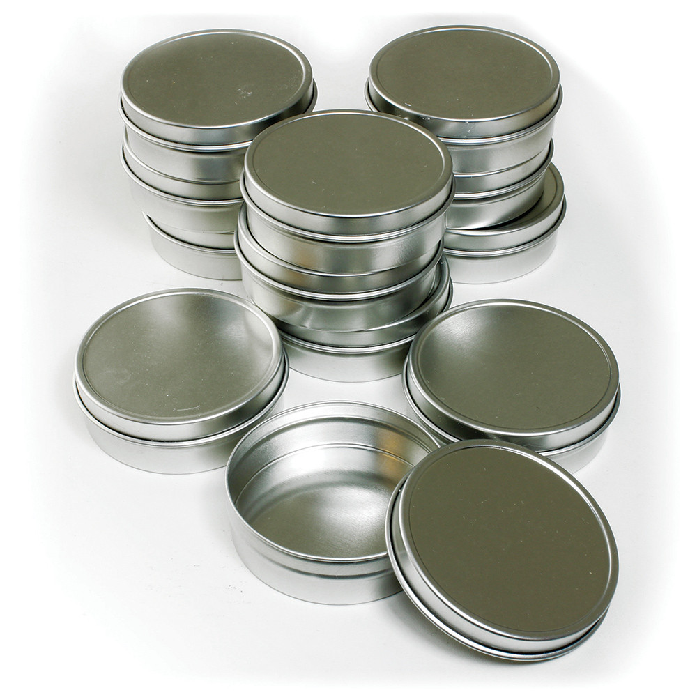 Set Of 12 Tin Containers 2 oz. - Packaging Supplies