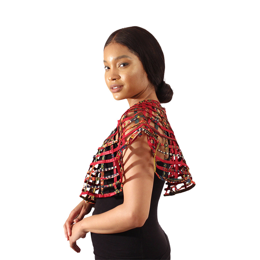 Burgundy Traditional Print Capette - Clothing Accessories- Scarves ...