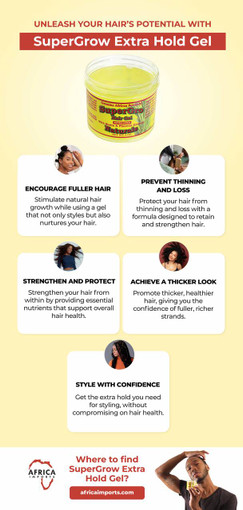 SuperGrow Hair Gel: Extra Hold - 4 oz. - Hair Care - African Beauty ...