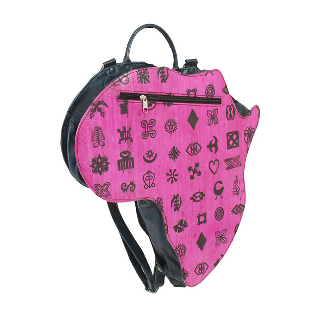 Leather Africa Map Backpack - Africa Imports
