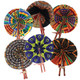 Set Of 6 African Folding Fans - Hand-woven fans