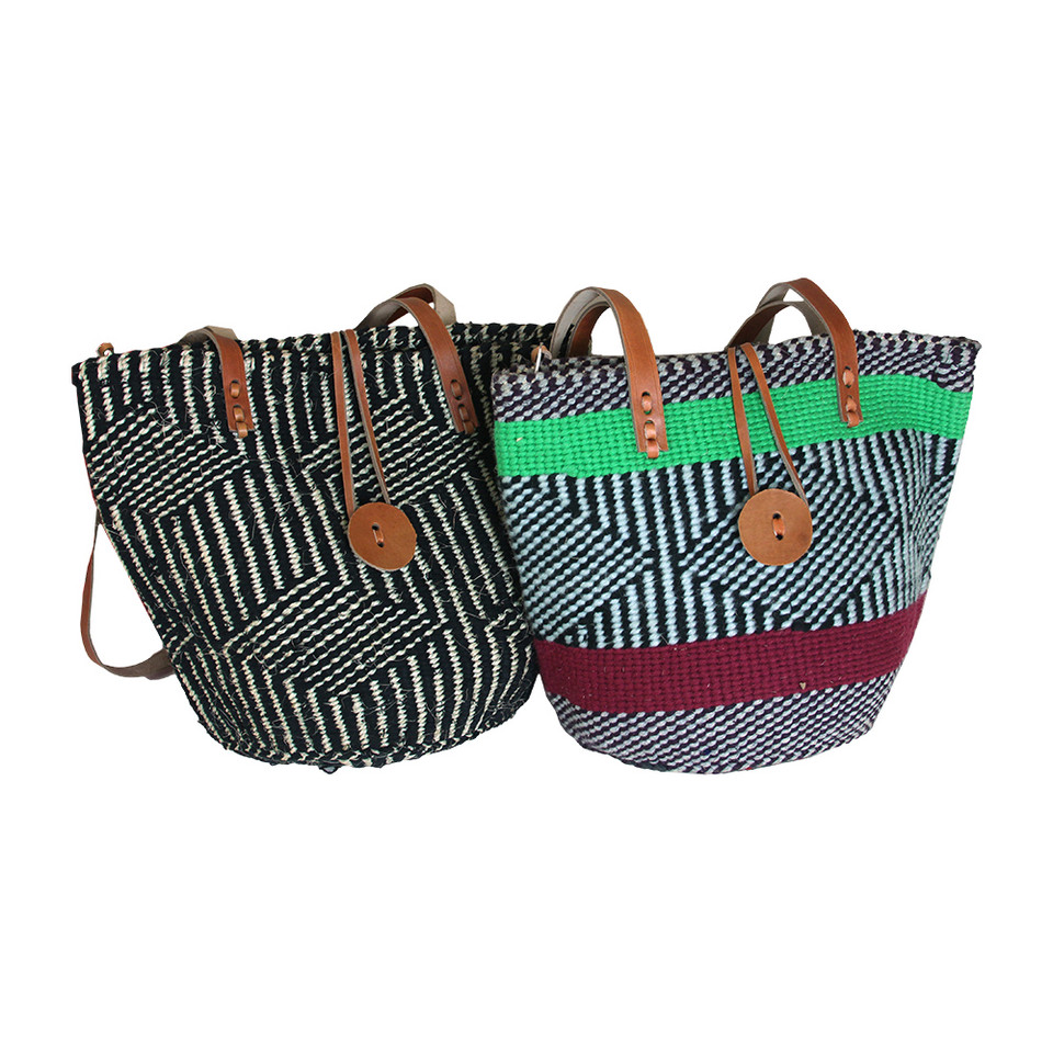 Kenyan Sisal and Wool Handbag - ASSORTED - Africa Imports