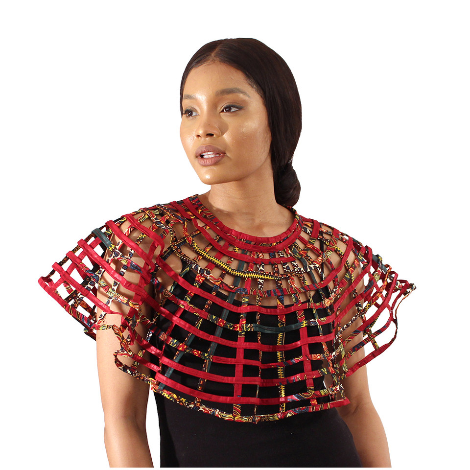 Burgundy Traditional Print Capette - Clothing Accessories- Scarves ...
