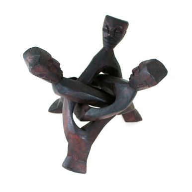 Three Headed Unity Carving - SM - Handmade African Masks & Woodcarvings ...