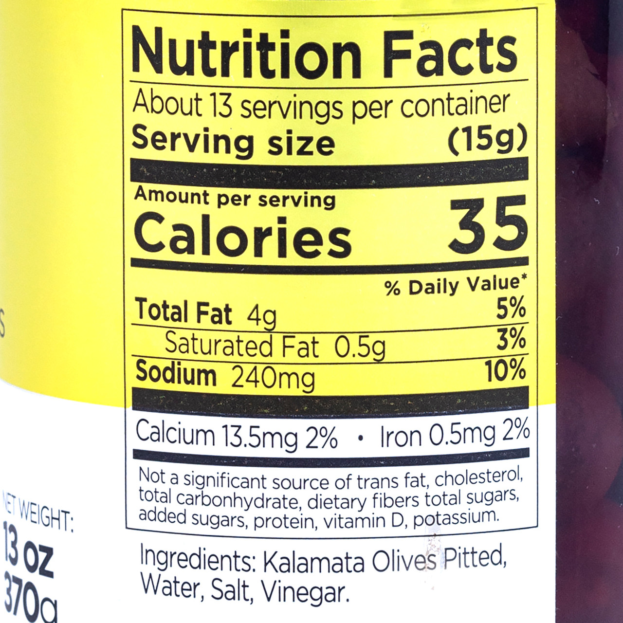 Iliada Kalamata Olives Pitted 370g Glass Jar - Titan Foods