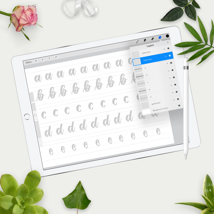 IPad Lettering Practice Sheets Brush Script Hand Lettering For Beginners IPad Lettering Practice Sheets Brush Script Hand Lettering For Beginners