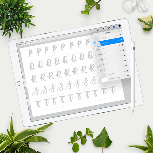 iPad Lettering Practice Sheets - Extended Script practice