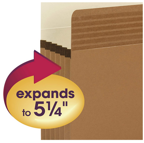 Easy Grip File Pocket, Letter Size, 5-1/4" Expansion, Redrope