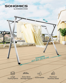 Ameziel Extendable and Foldable Clothes Drying Rack, 45.7-63.4 - Fisher ...