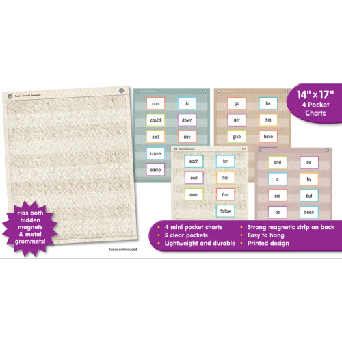Teacher Created Resources Woven Magnetic Mini Pocket Charts, Assorted ...