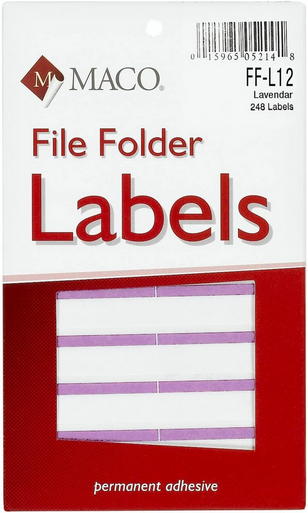 1/3 Cut File Folder Label, Lavender - Fisher Hawaii