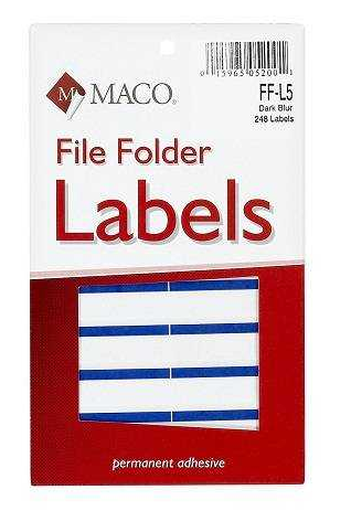 1/3 Cut File Folder Label, Dark Blue