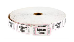 Single Ticket Roll (Admit One), White - Fisher Hawaii