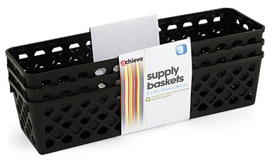 Achieva Supply Basket, Long, Black, 3 Baskets - Fisher Hawaii