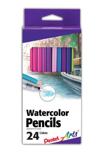 Pentel Arts Watercolor Pencil Set - Assorted Colors, 24-Pack - Fisher ...