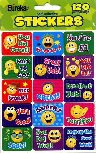 Emoticons Success Stickers, Assorted, 120 Stickers - Fisher Hawaii