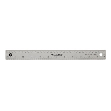 Stainless Steel Ruler, 12", Cork Base - Fisher Hawaii
