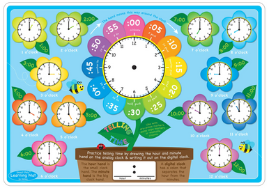 Smart Poly Learning Mat, Telling Time - Fisher Hawaii