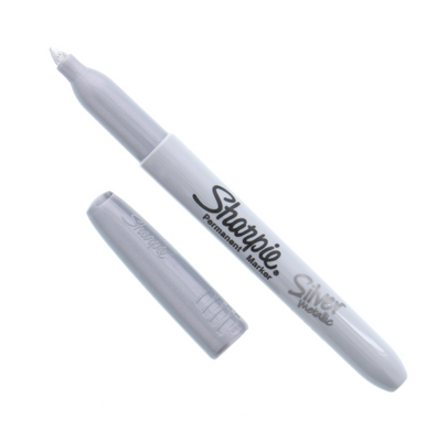 Permanent Marker, Fine Point, Metallic Silver