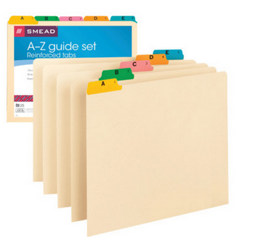 Heavyweight Filing Guides with Alphabetic Indexing