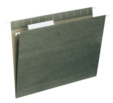 Hanging File Folders, Letter Size, Standard Green, 1/3 Cut Tab, 25 ...