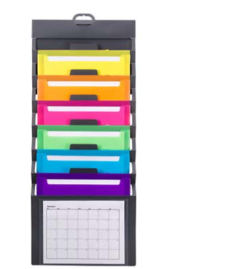 Cascading Wall Organizer, Letter Size, Assorted Color Pockets - Fisher ...
