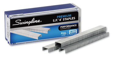 S.F. 4 Premium Staples, Full Strip, 1/4" Leg Length, Silver, 5000 ...