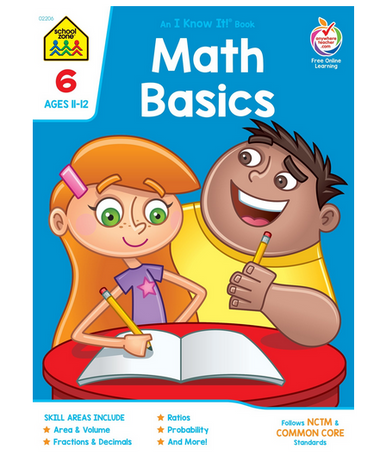 Math Basics 6 Educational Workbook, Grade 6 - Fisher Hawaii