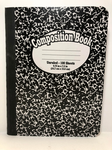 Composition Book, Unruled, Marble Black - Fisher Hawaii