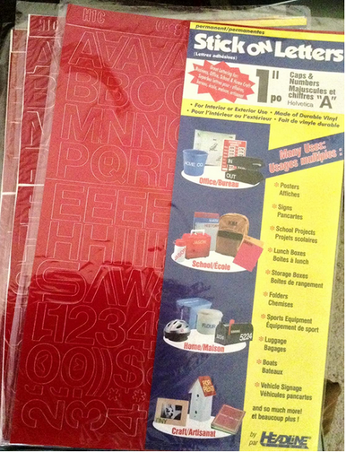 1" Self-Adhesive Vinyl Helvetica Numbers & Letters, Red (93ct.)
