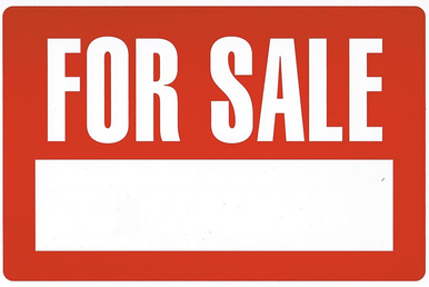 12"x8" Plastic For Sale Sign, Red/White - Fisher Hawaii