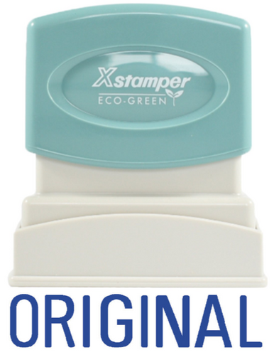 Eco-Green One-Color Title Stamp, "ORIGINAL", Blue - Fisher Hawaii