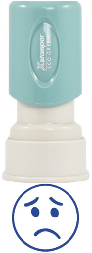 Eco-Green Sad Face Stamp, Blue - Fisher Hawaii