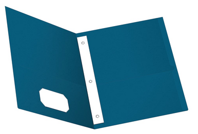 Folder, Letter Size, Blue, 2-Pocket, 2 Prong Fasteners - Fisher Hawaii