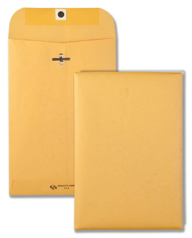 Clasp Envelopes, 6" x 9", Kraft Brown - Fisher Hawaii