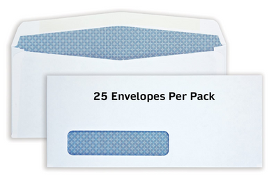 #10 Single Window Security Envelopes, 4-1/8" x 9-1/2", White, 24 ...