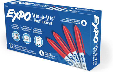Expo Vis-a-Vis Wet Erase Marker, Fine Point, Red - Fisher Hawaii