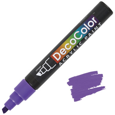Uchida DecoColor Acrylic Paint Marker, Chisel Tip, Violet, 12 Count ...