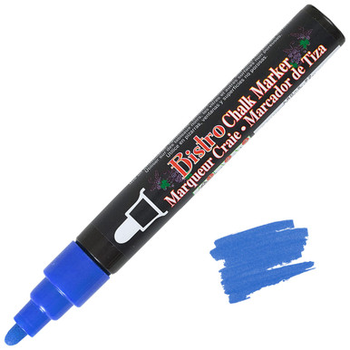 Uchida Bistro Chalk Marker, 6mm Broad Tip, Blue - Fisher Hawaii