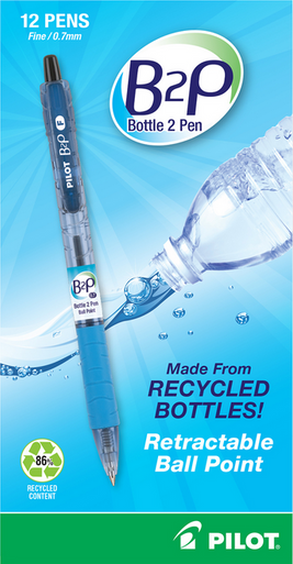 Pilot B2P Bottle 2 Pen Retractable Ballpoint Pen, Fine Point (0.7mm ...